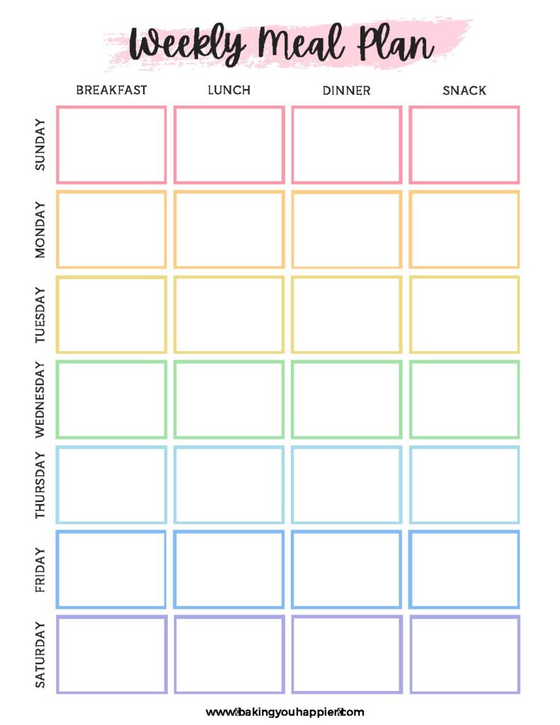 Meal Planning Worksheet Suppliestews