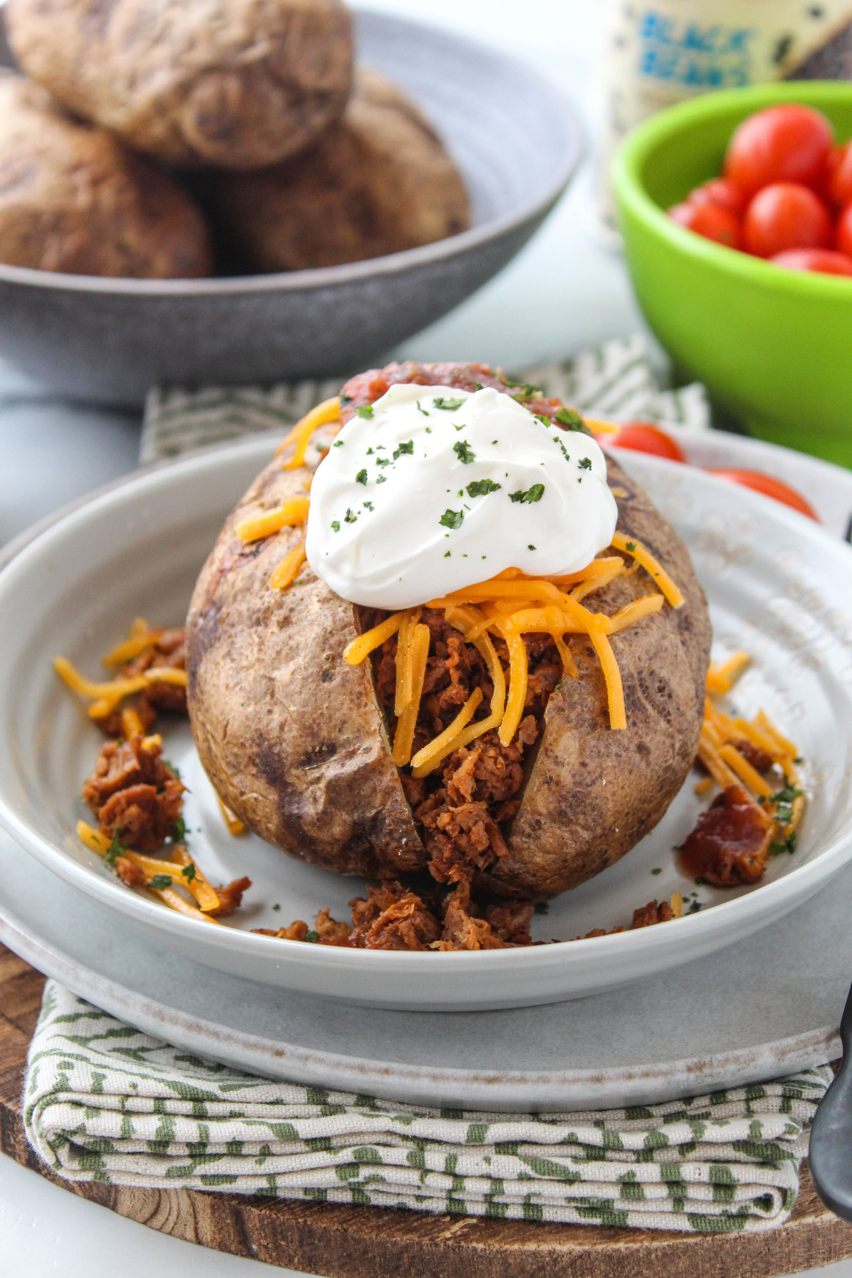 Vegetarian Taco Baked Potato | Baking You Happier