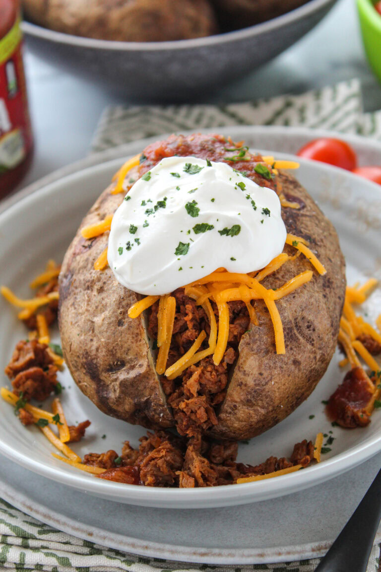 Vegetarian Taco Baked Potato | Baking You Happier
