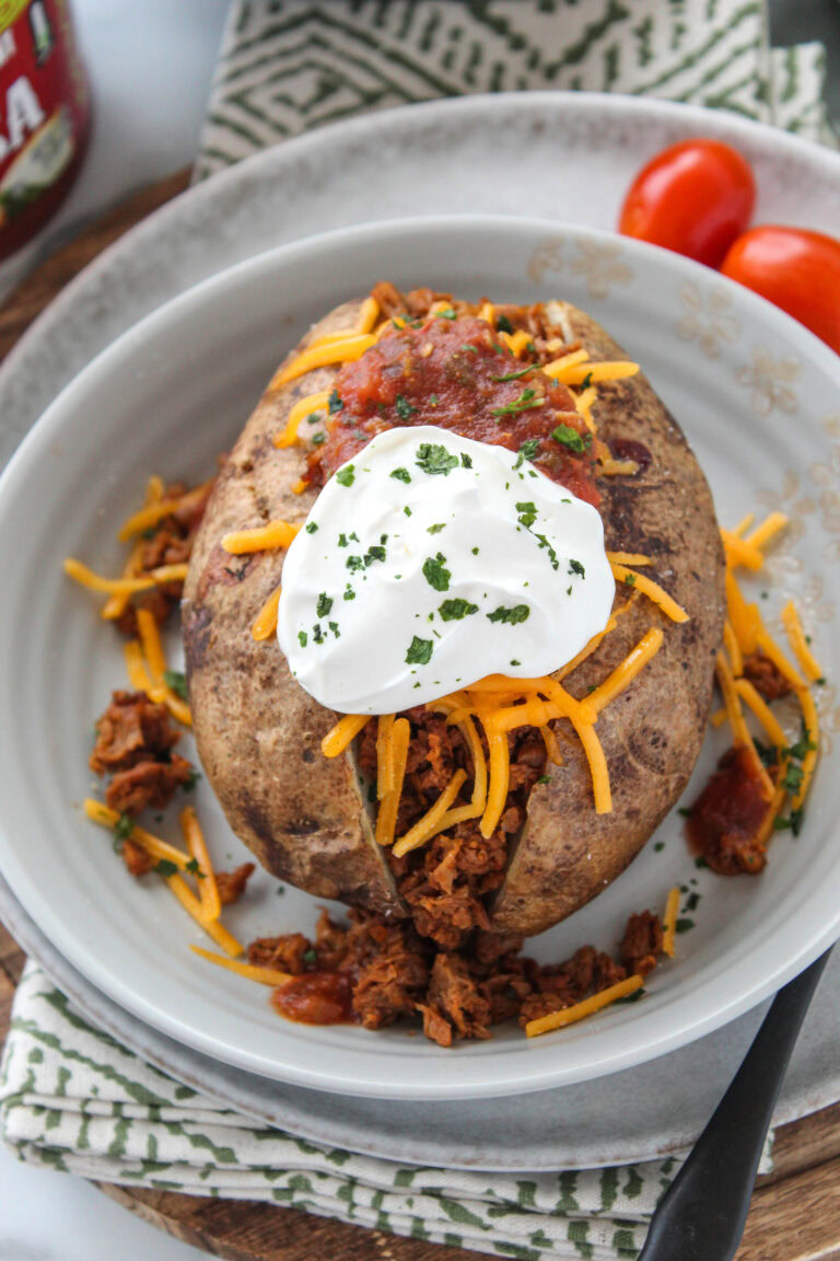 Vegetarian Taco Baked Potato | Baking You Happier
