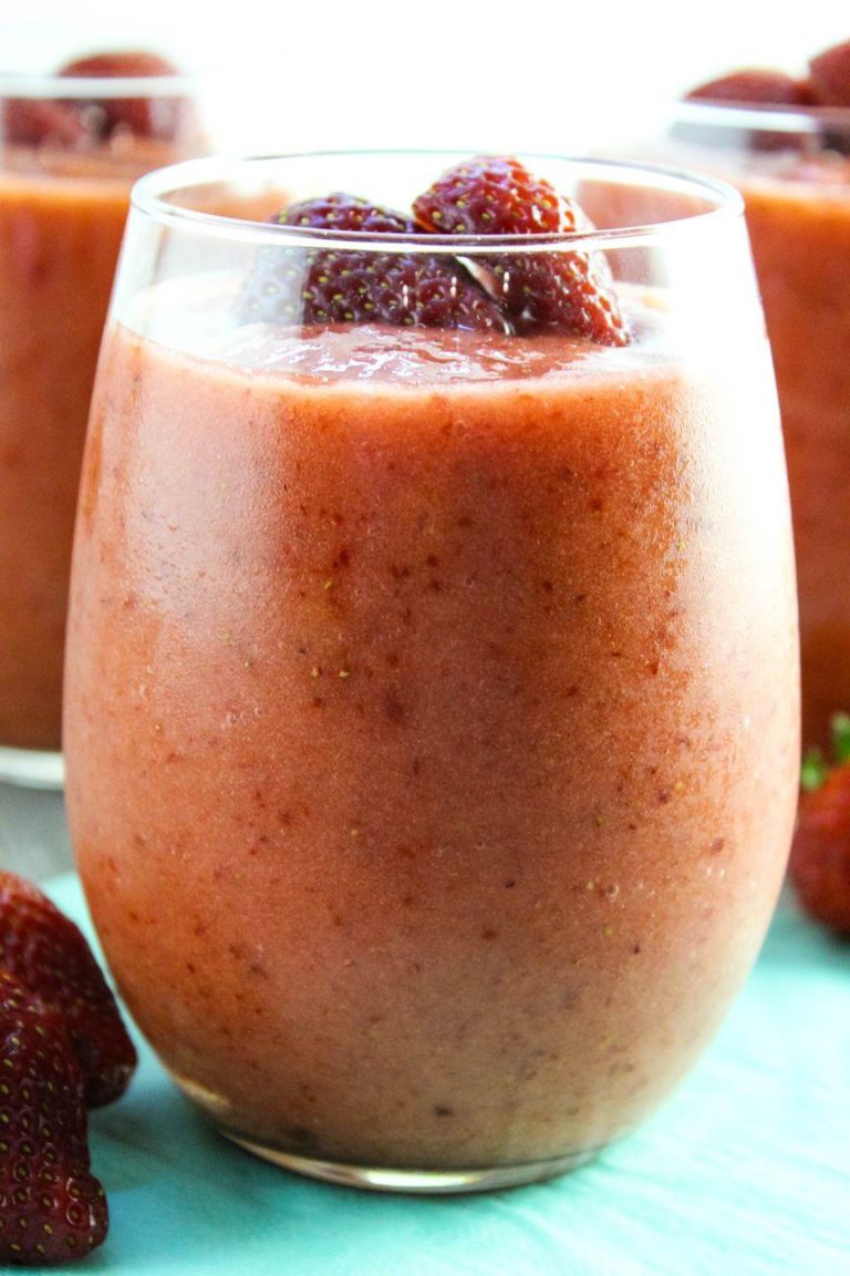 Easy Healthy Strawberry Smoothie - Baking You Happier