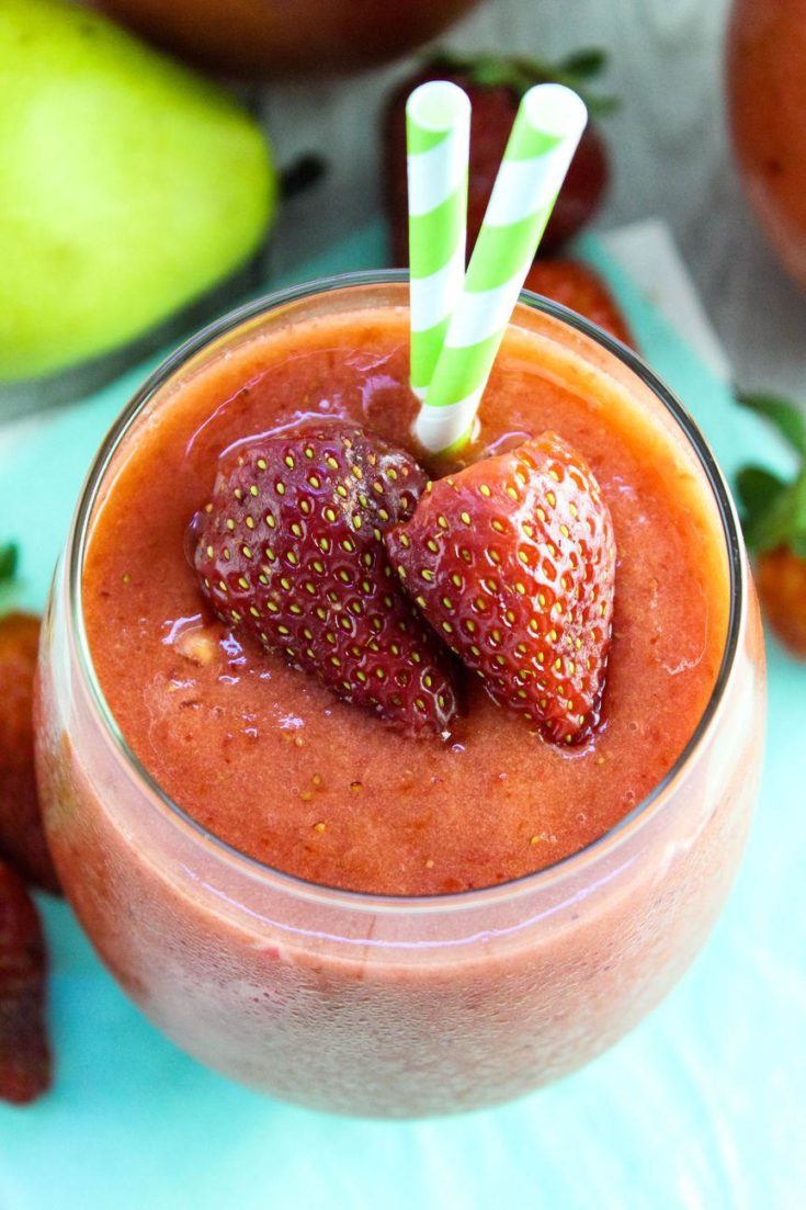 Easy Healthy Strawberry Smoothie | Baking You Happier