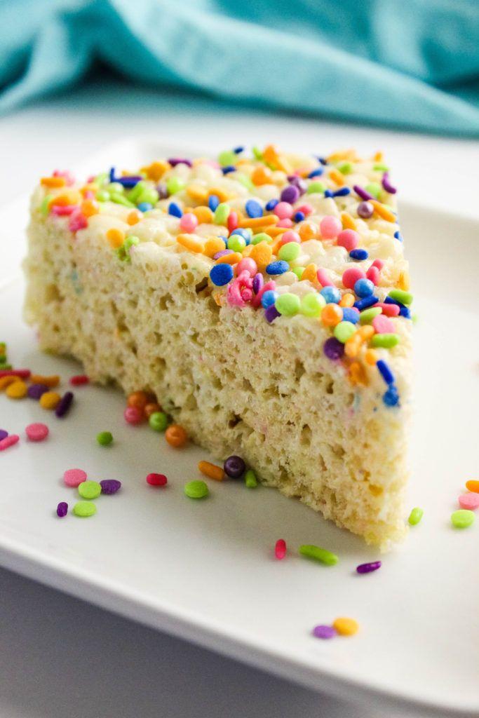 Cake Batter Rice Krispie Treats | Baking You Happier