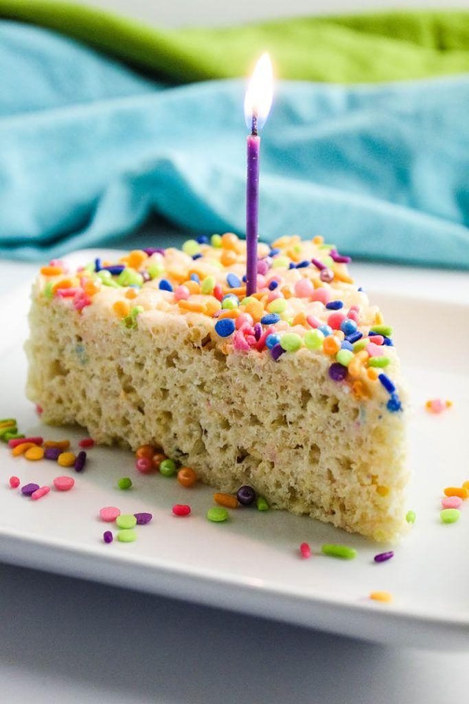 Cake Batter Rice Krispie Treats | Baking You Happier