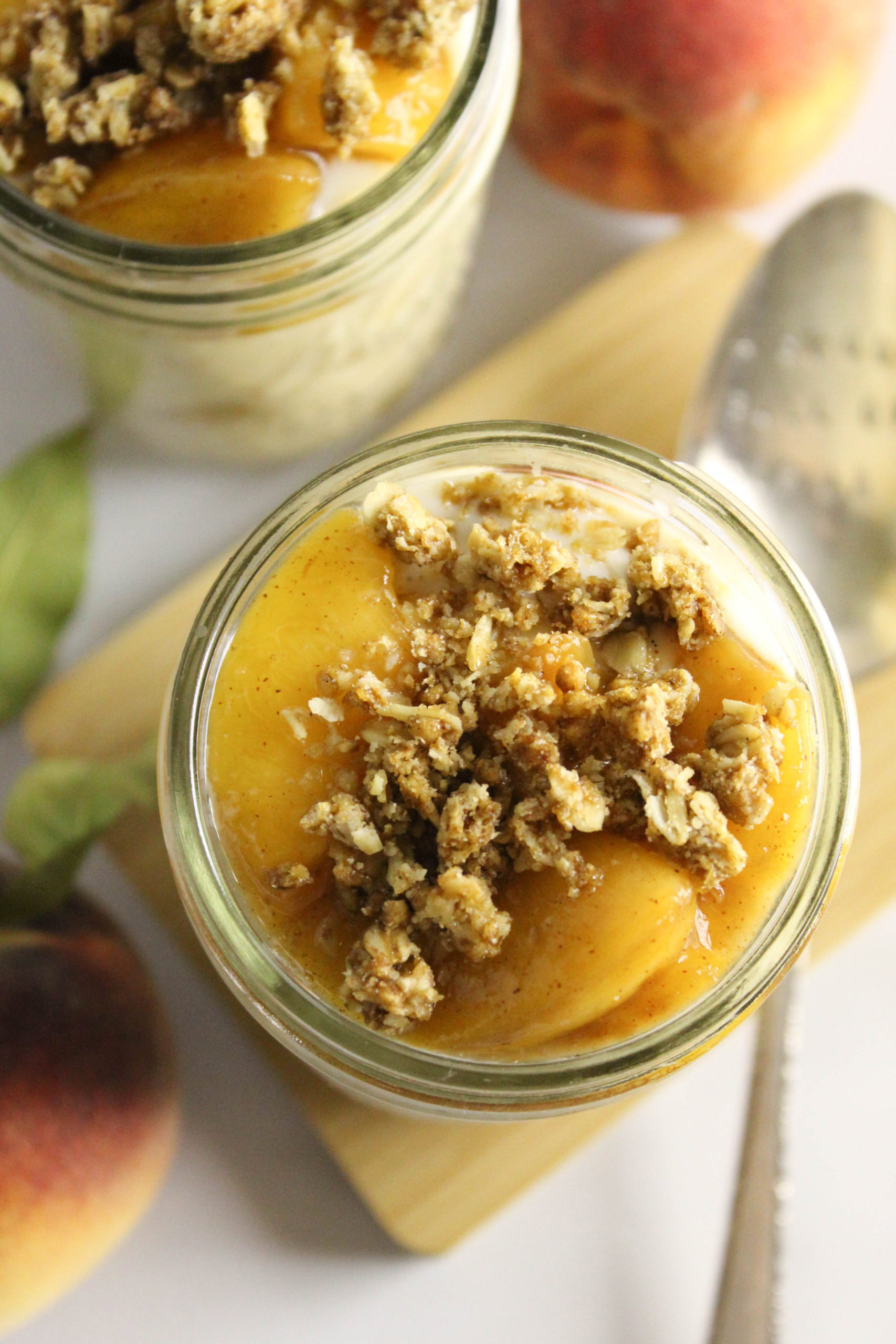 Peach Crisp Overnight Oats | Baking You Happier