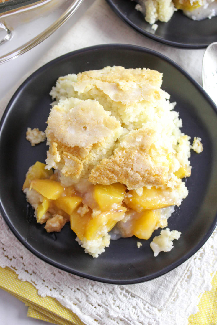 Baked Sticky Peach Pudding | Baking You Happier