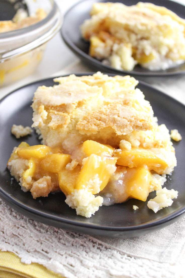 Baked Sticky Peach Pudding | Baking You Happier