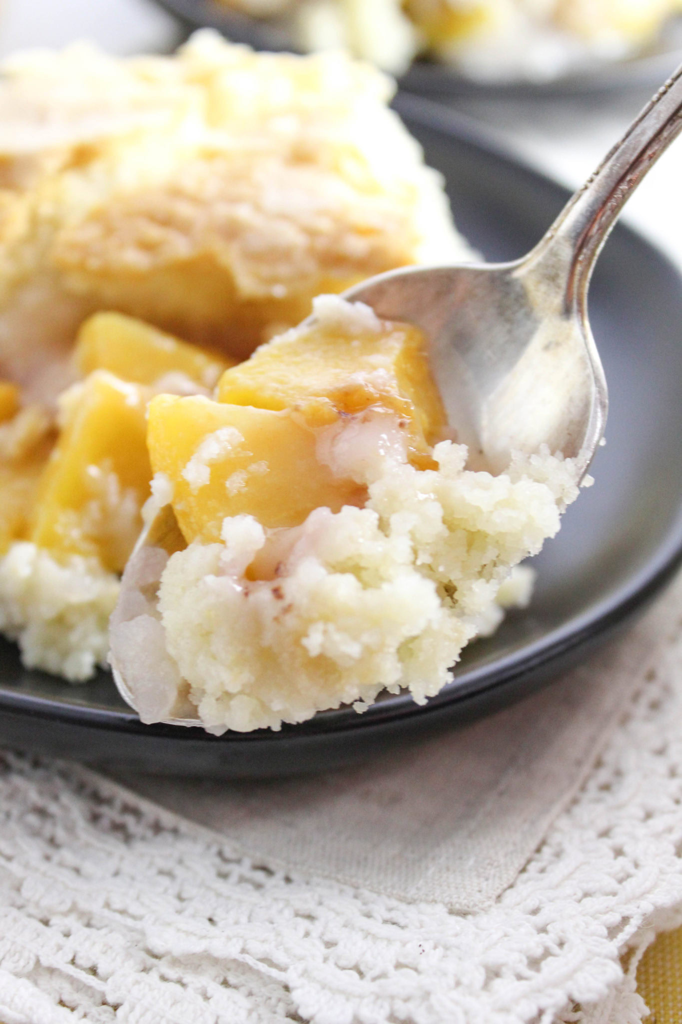 Baked Sticky Peach Pudding | Baking You Happier