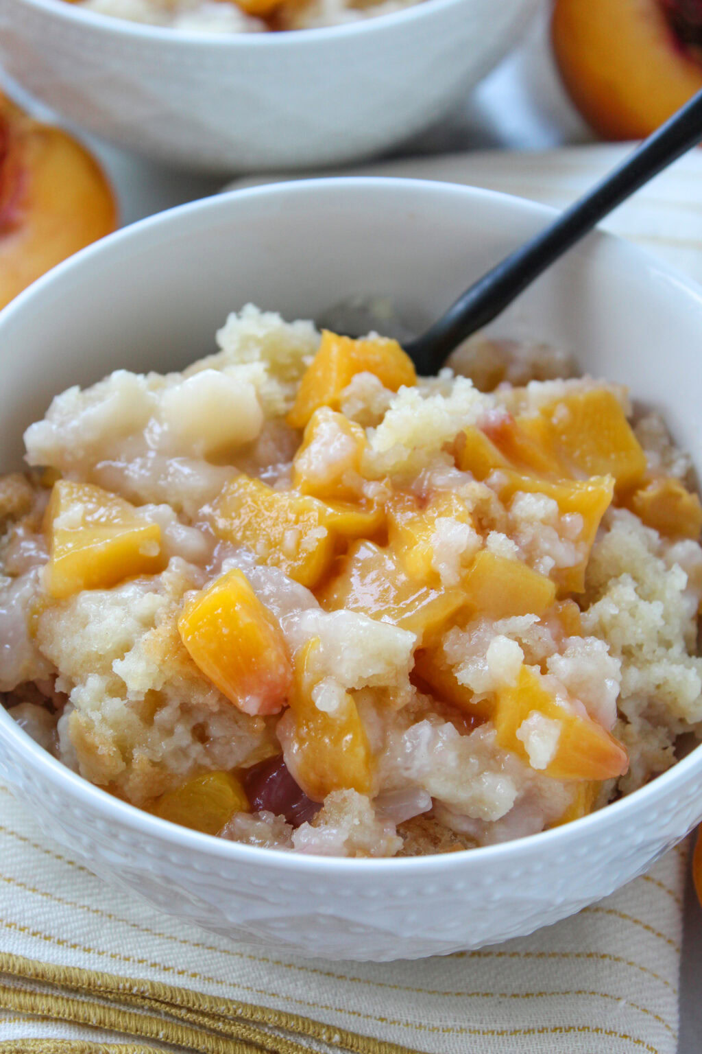 Baked Sticky Peach Pudding | Baking You Happier