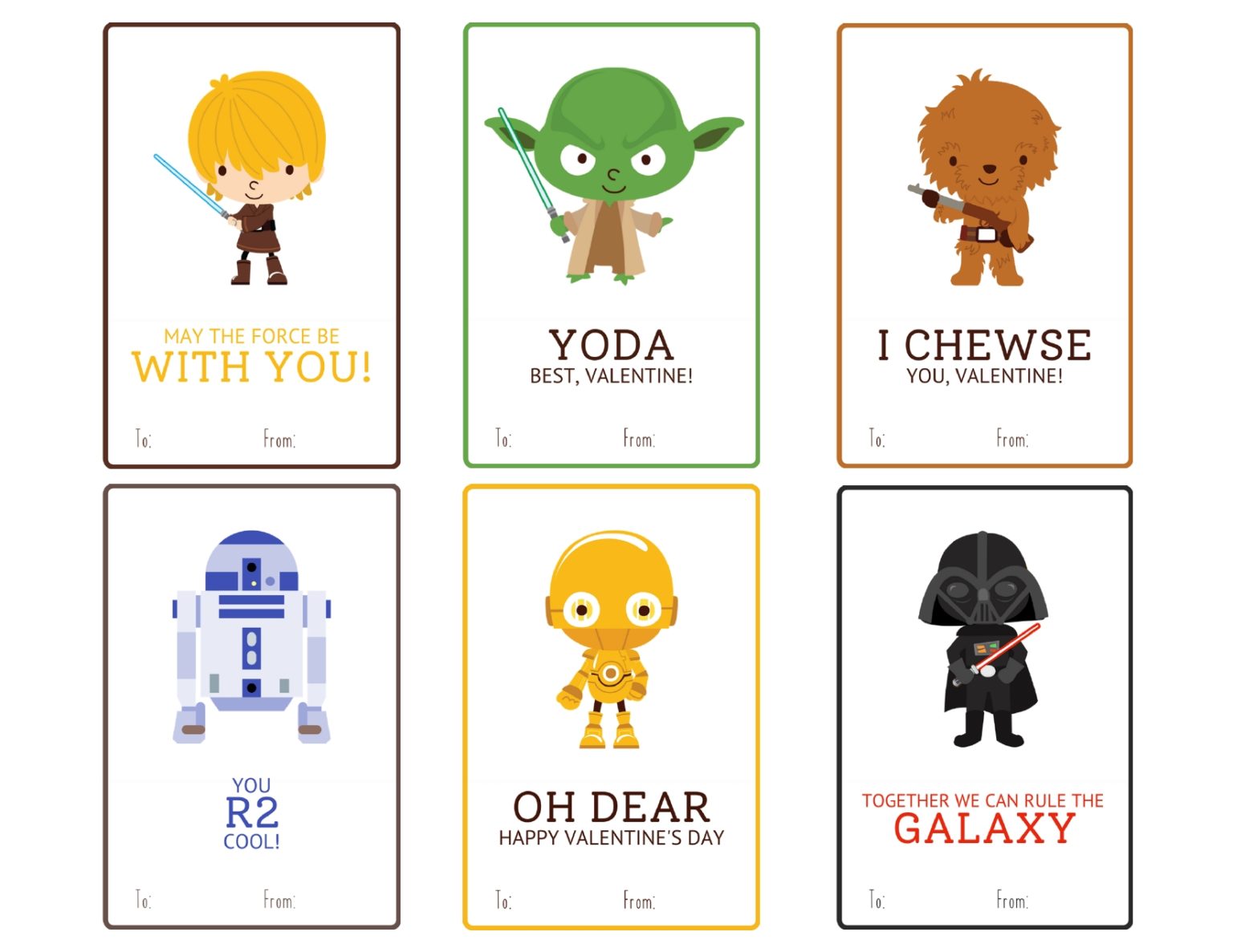 Free Printable Star Wars Valentine Cards - Baking You Happier