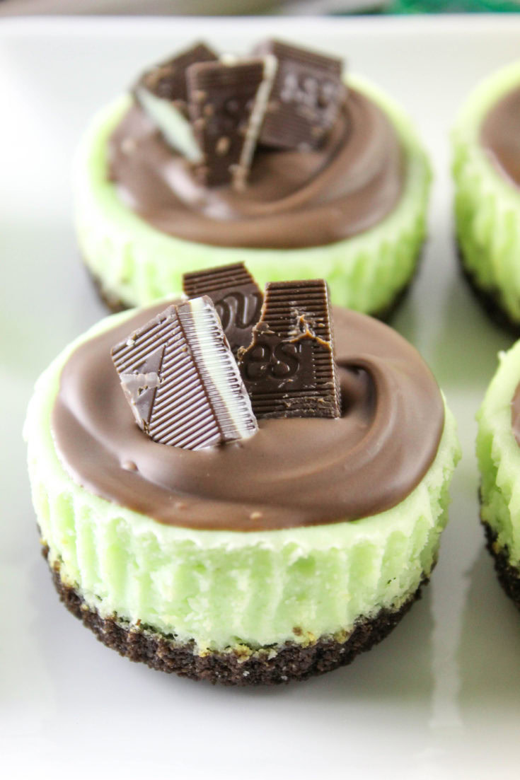 Andes Mint Mini Cheesecakes | Baking You Happier