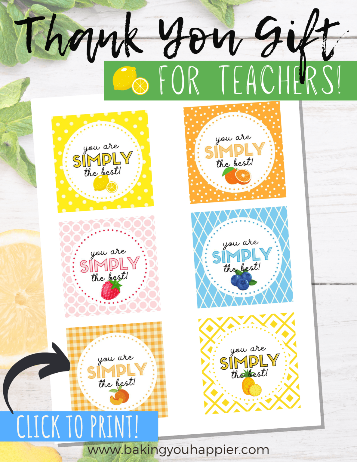 You Are Simply the Best Free Printable Thank You Gift Tag | Baking You ...