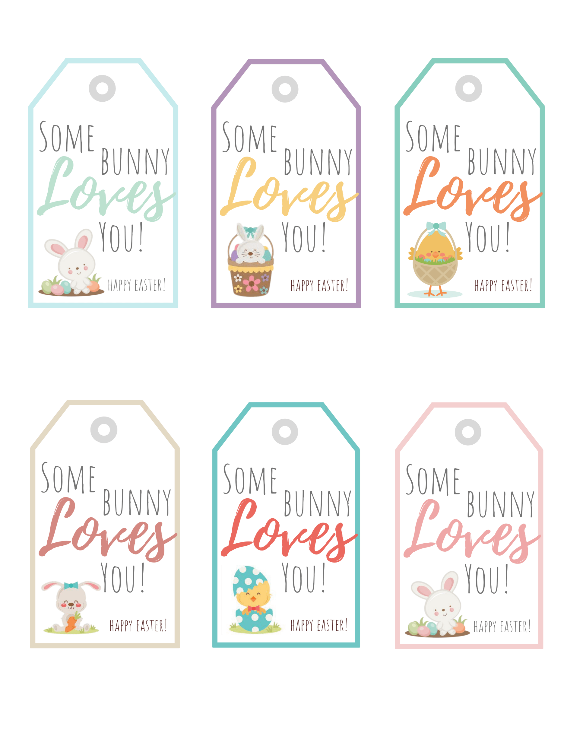 Some Bunny Loves You Free Printable Gift Tag - Baking You Happier