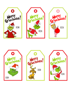 Free Printable Grinch Christmas Gift Tags | Baking You Happier