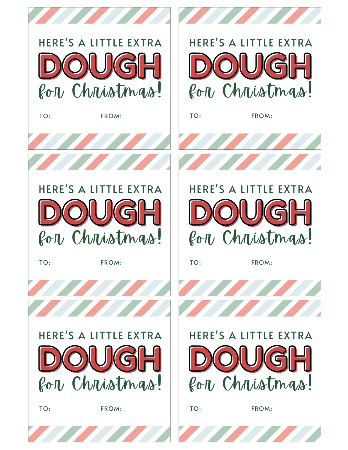 A Little Extra Dough for Christmas Free Printable Gift Tag | Baking You ...