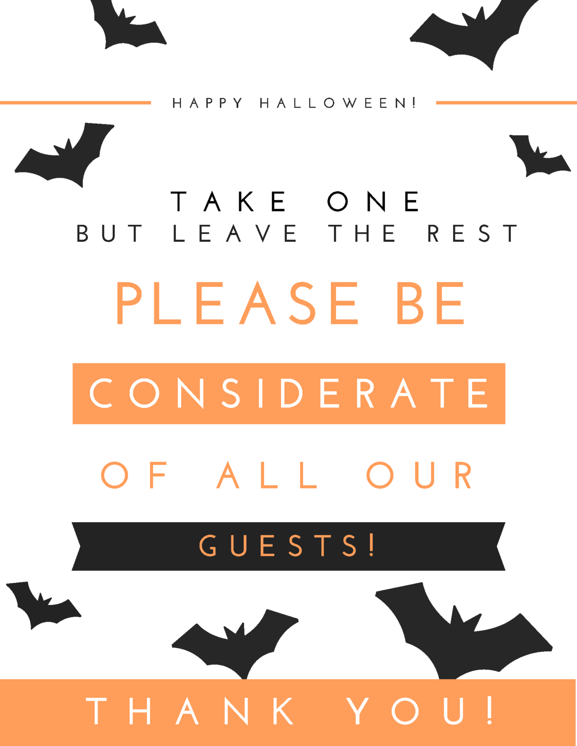 Please Take One Candy Halloween Signs - Baking You Happier