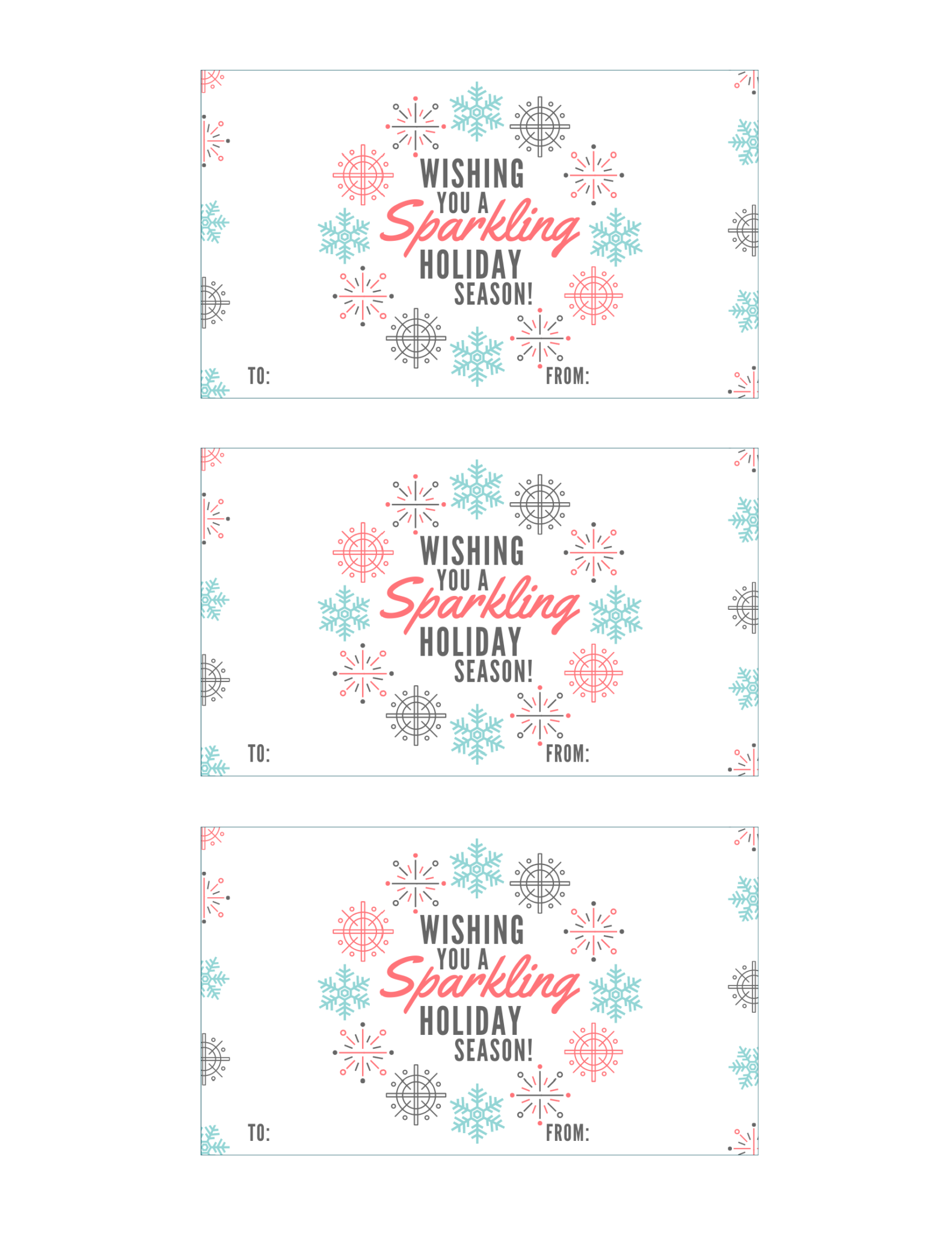 Wishing You a Sparkling Holiday Season Free Printable Gift Tag | Baking ...