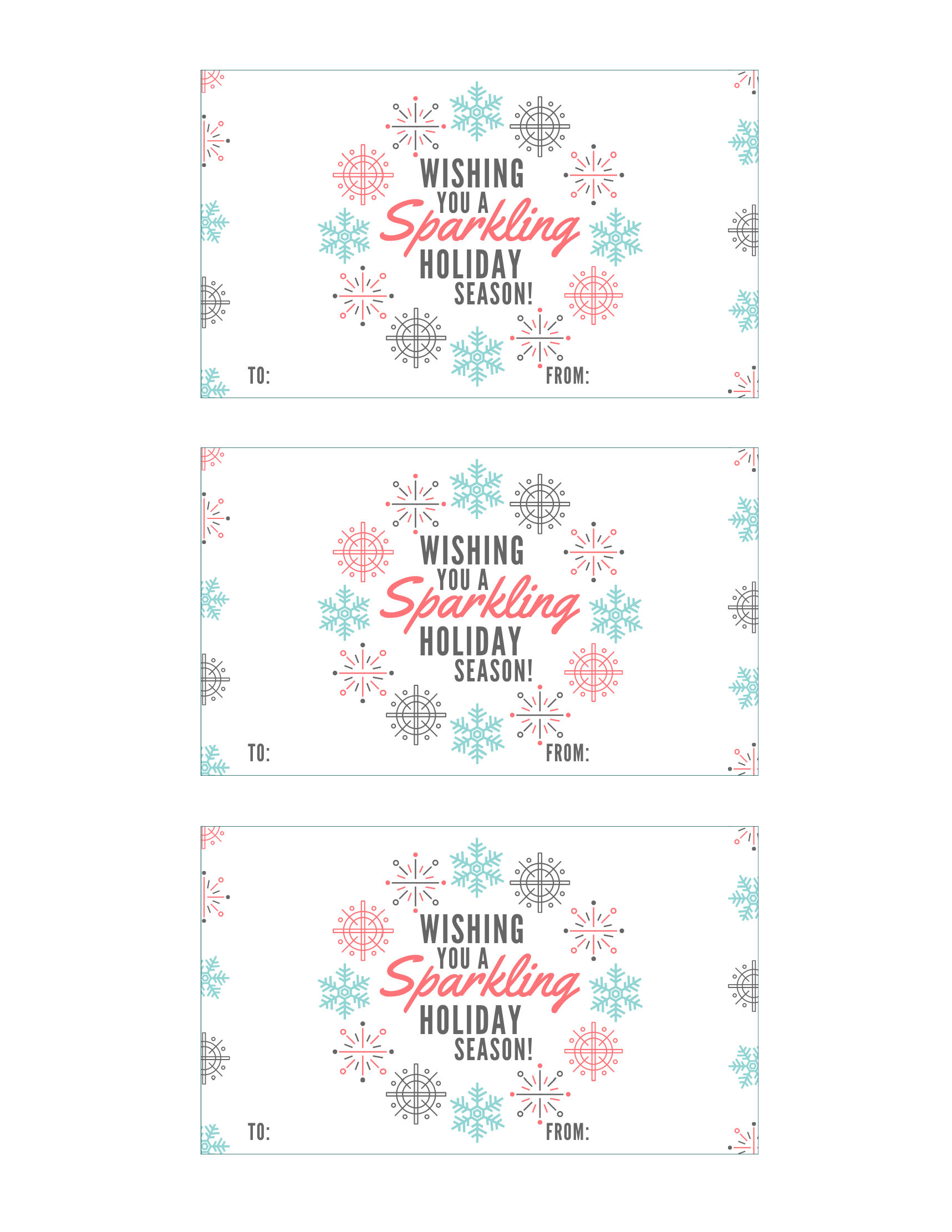 Wishing You a Sparkling Holiday Season Free Printable Gift Tag | Baking ...