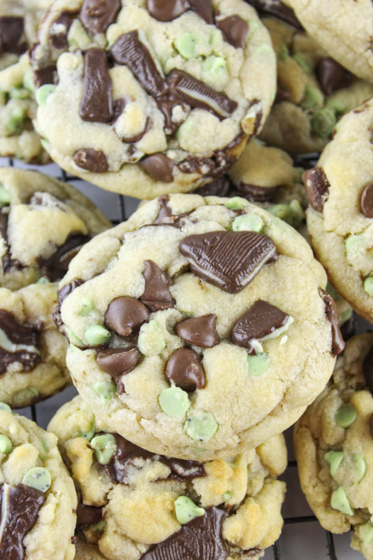 Mint Chocolate Chip Cookies | Baking You Happier