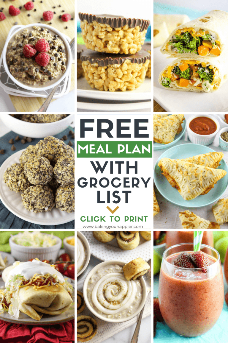 Dairy-Free Weekly Meal Plan - Baking You Happier