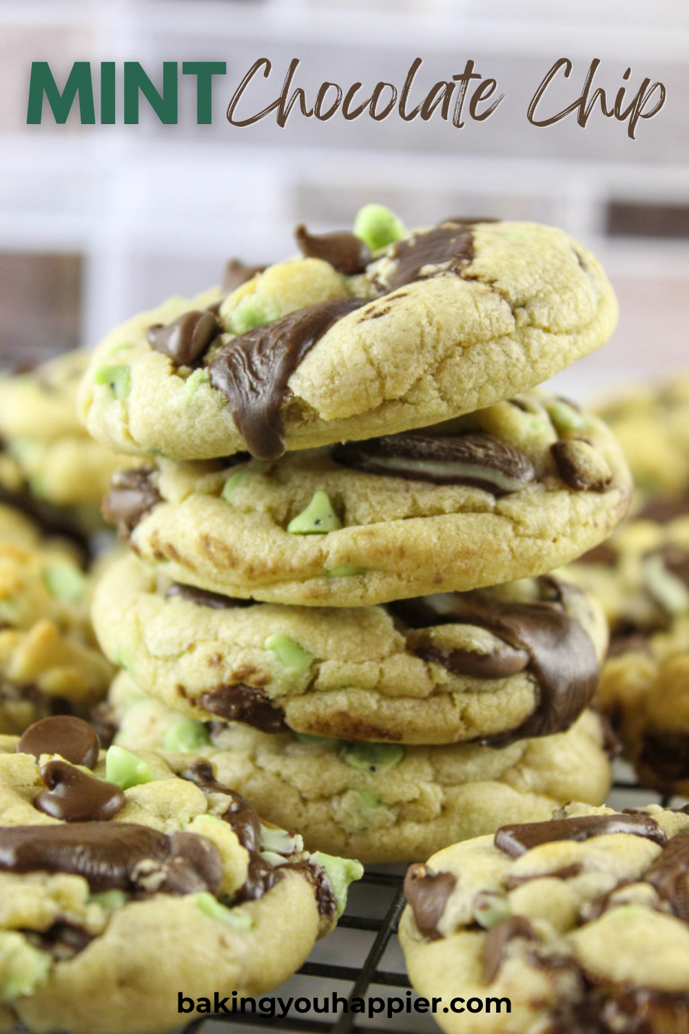 Mint Chocolate Chip Cookies | Baking You Happier