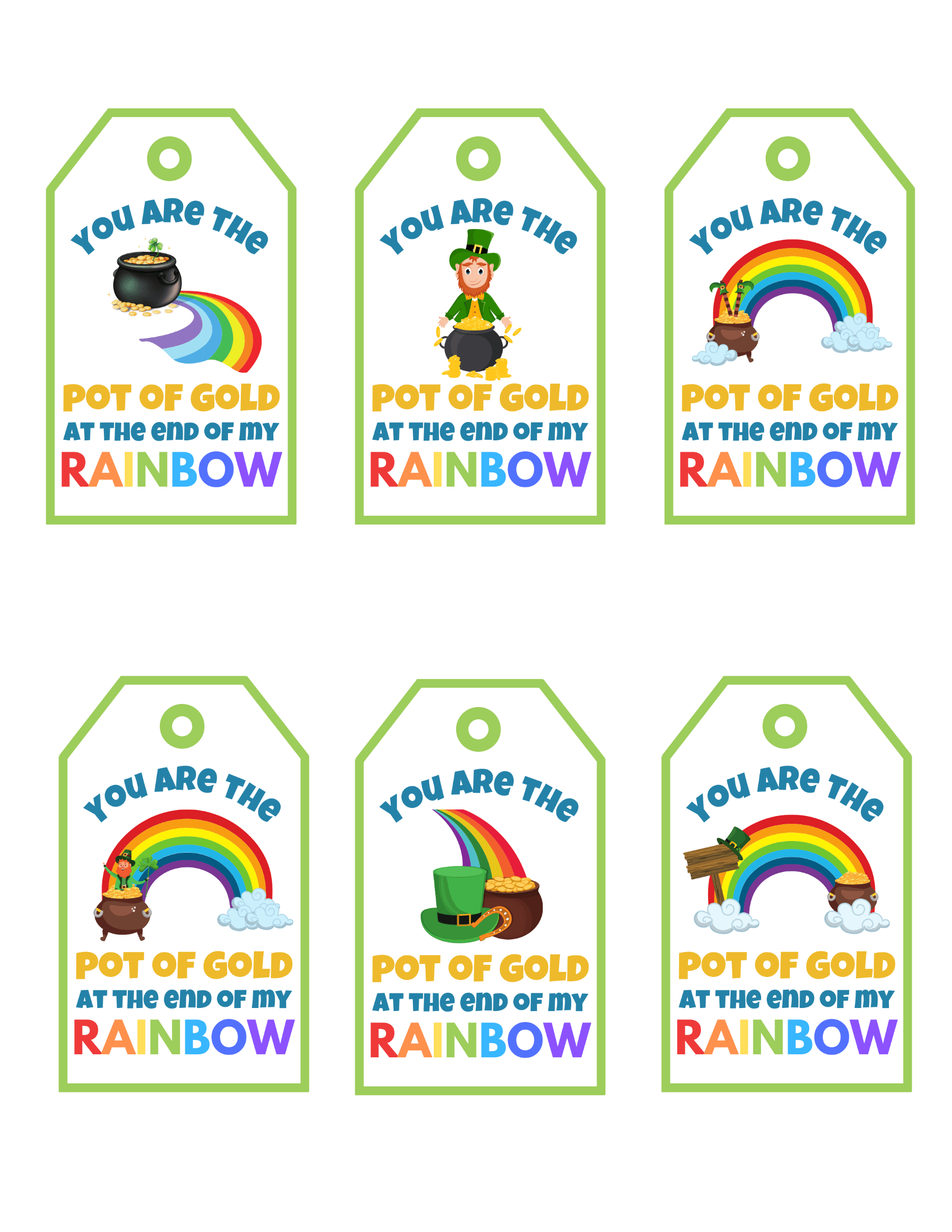 You are the Pot of Gold at the End of My Rainbow Free Printable Gift ...