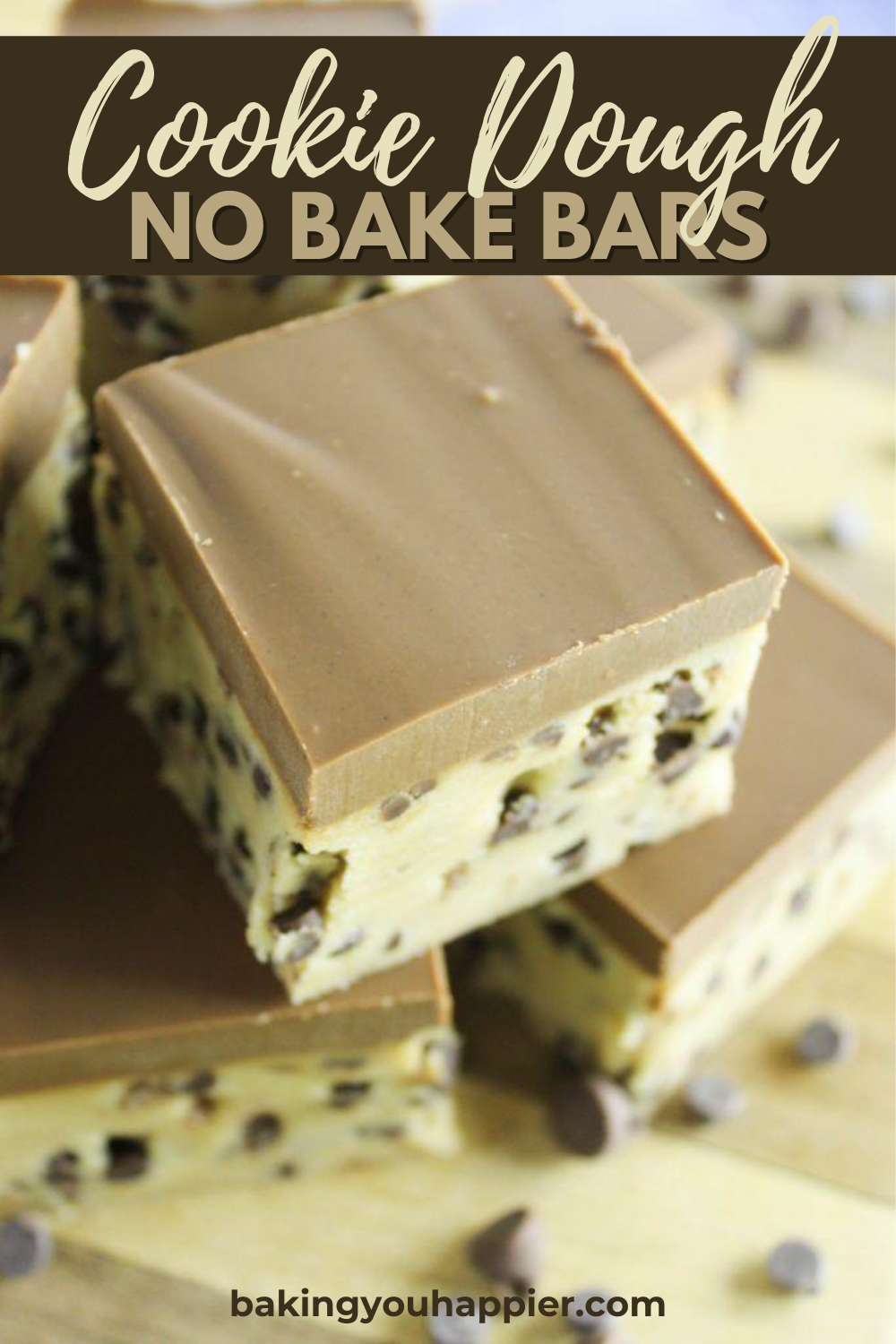 Peanut Butter Chocolate Chip Cookie Dough Bars | Baking You Happier