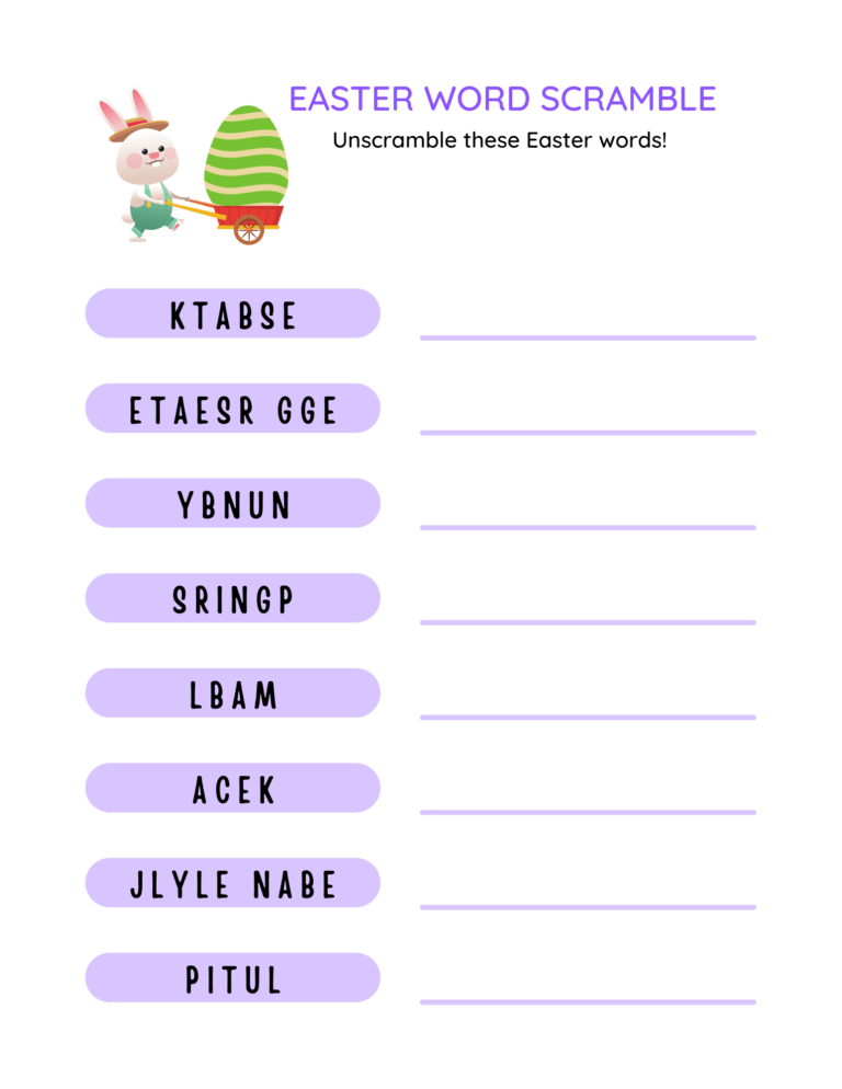 Free Printable Easter Activity Sheets - Baking You Happier
