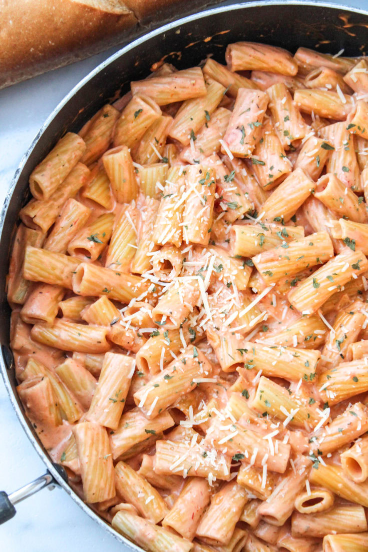 Creamy Tomato Rigatoni Pasta | Baking You Happier
