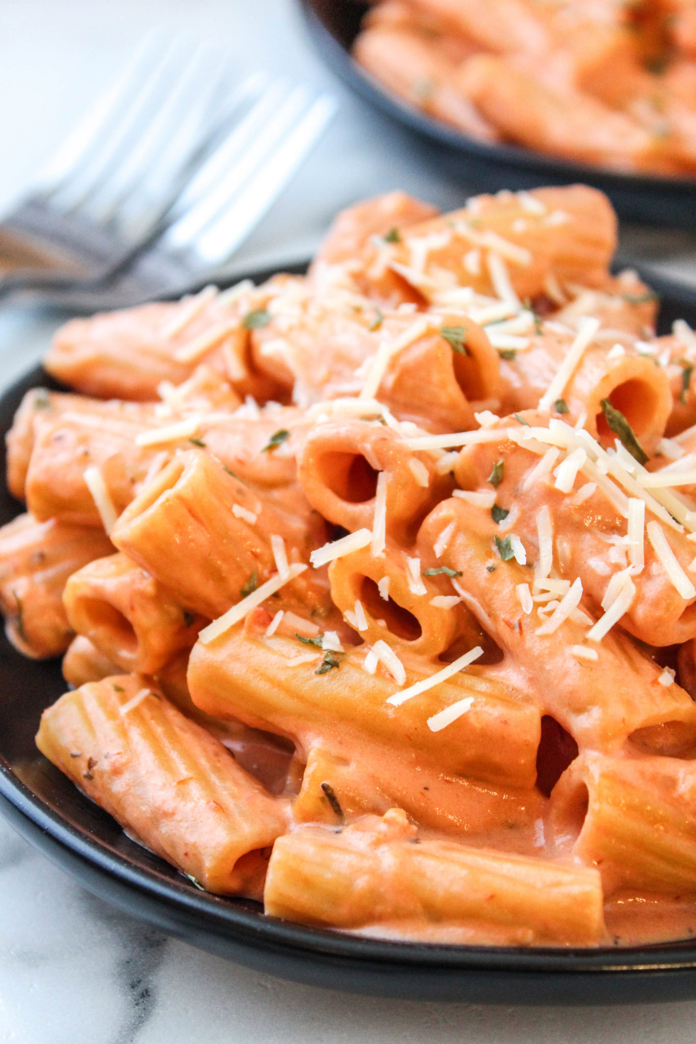 Creamy Tomato Rigatoni Pasta | Baking You Happier