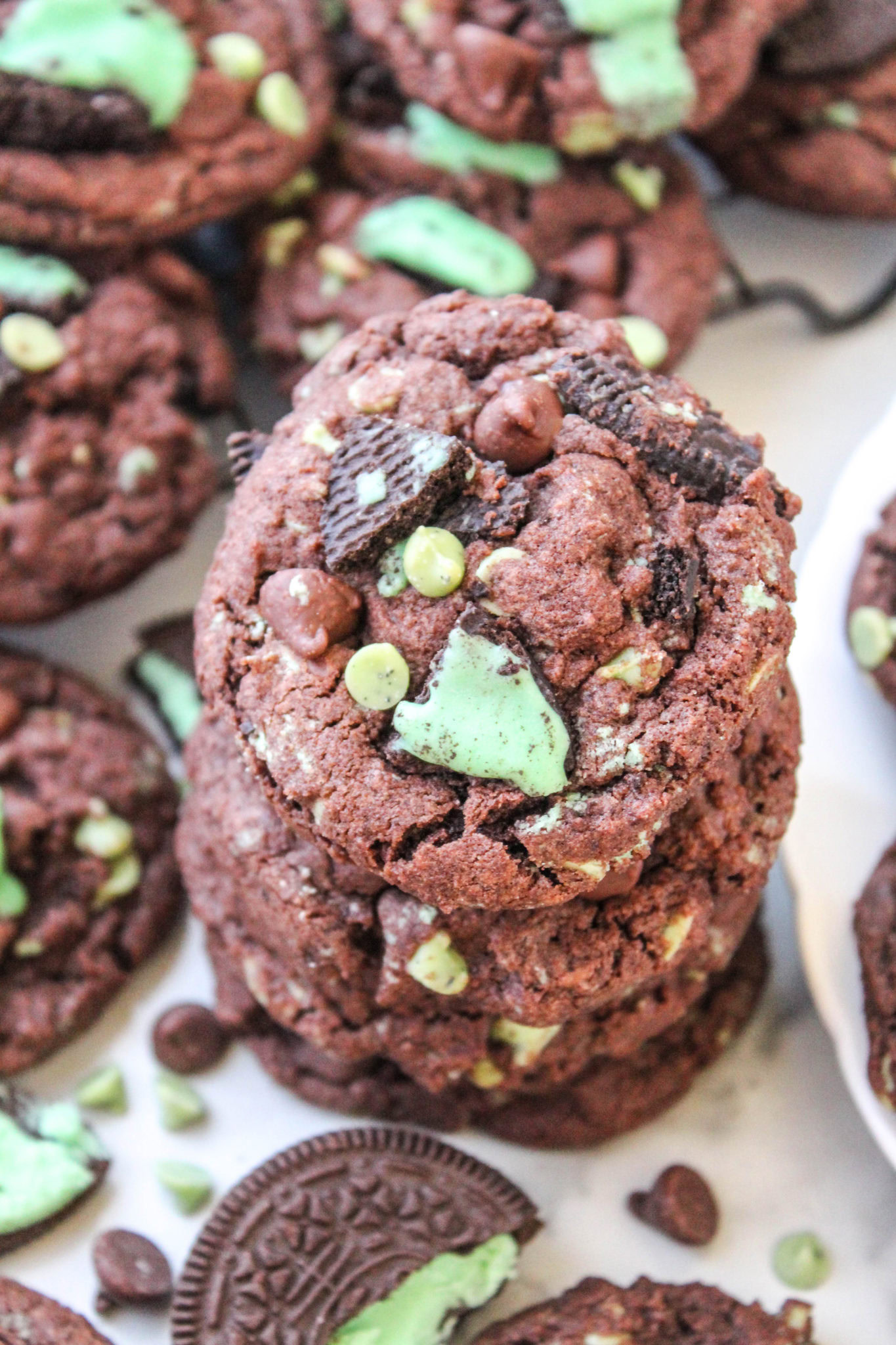 Chocolate Mint Oreo Cookies | Baking You Happier