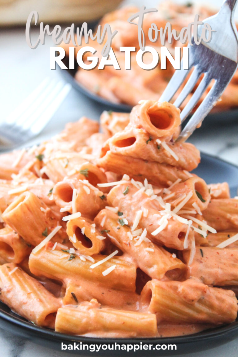 Creamy Tomato Rigatoni Pasta | Baking You Happier