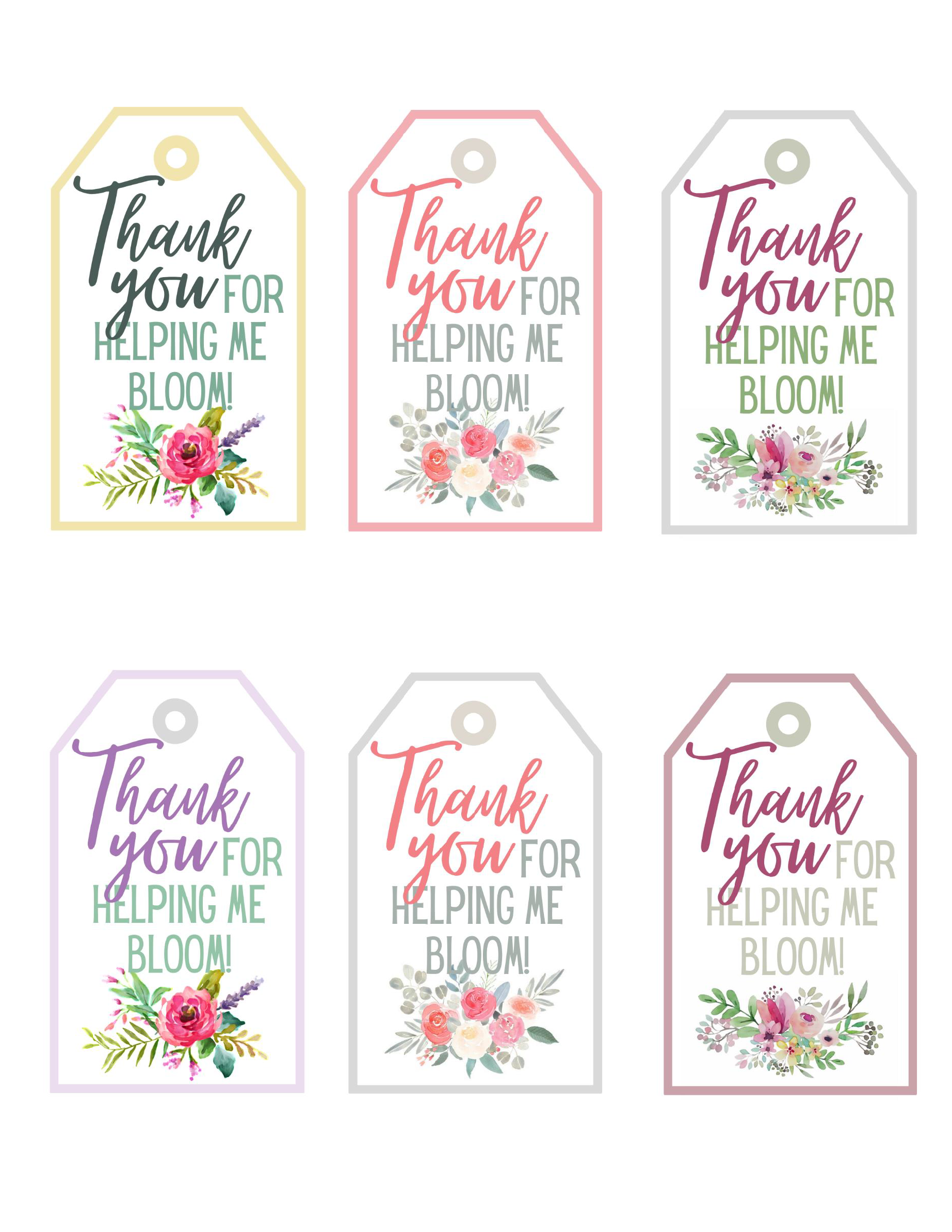 Thank You for Helping Me Bloom Teacher Gift Free Printable | Baking You ...