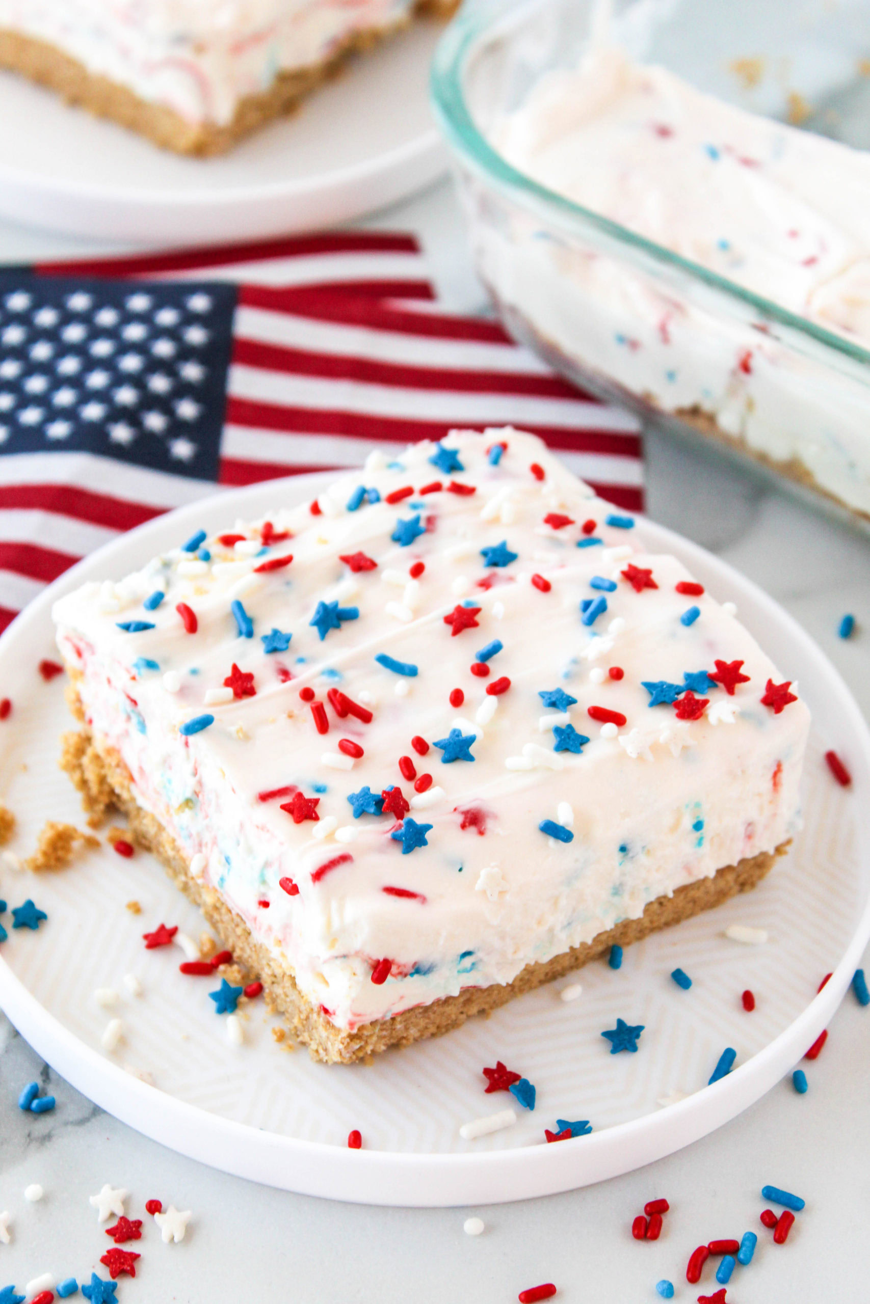 Patriotic No Bake Cheesecake | Baking You Happier