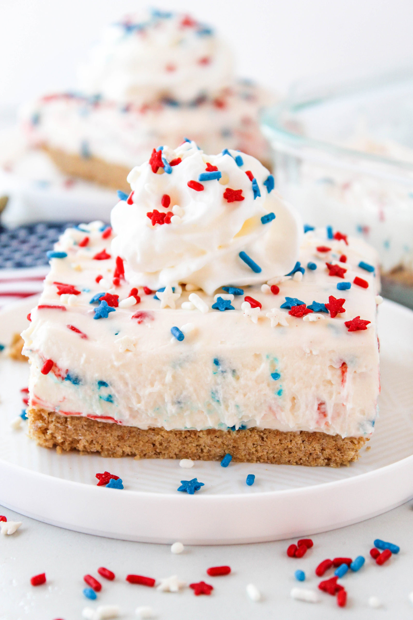 Patriotic No Bake Cheesecake - Baking You Happier