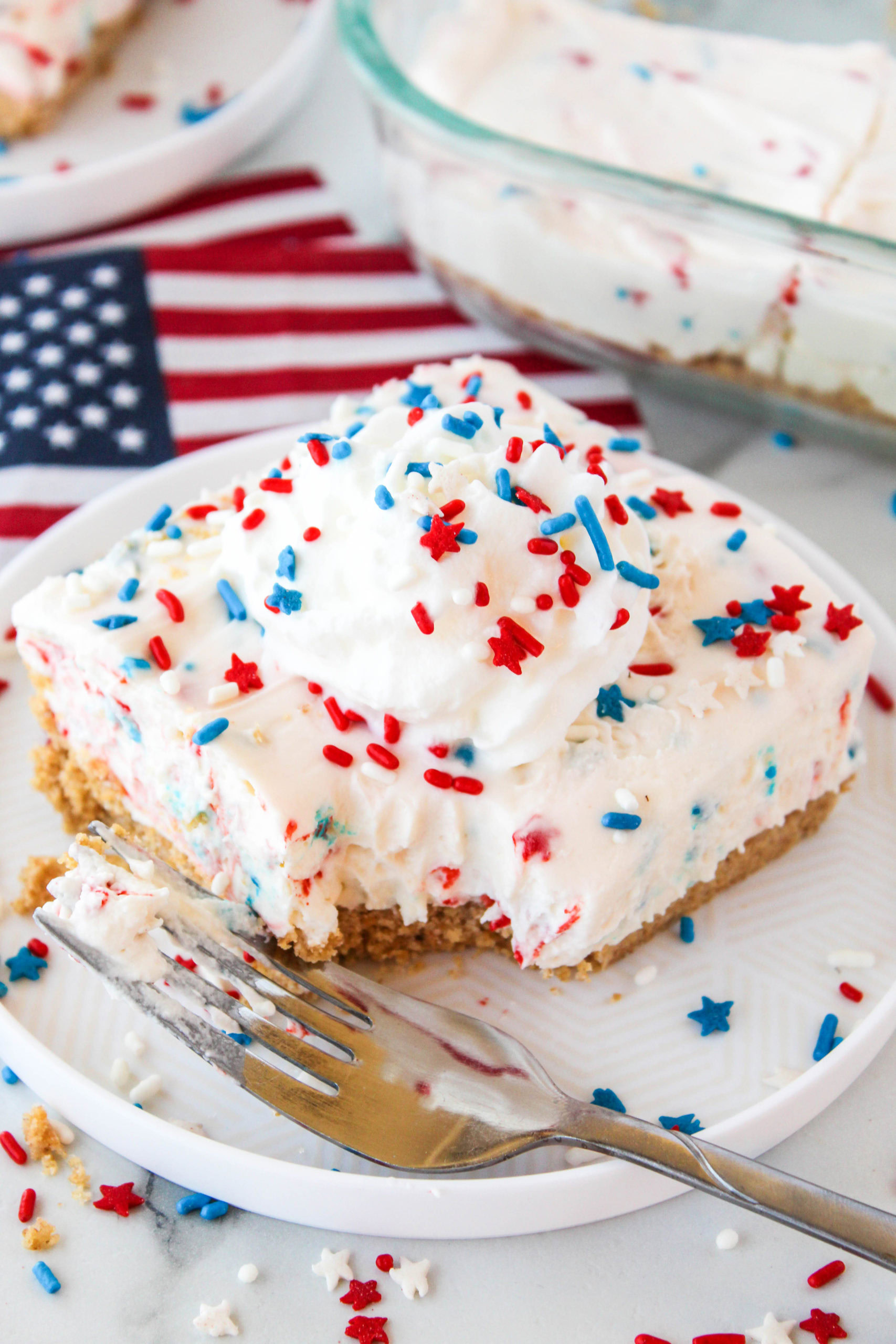 Patriotic No Bake Cheesecake - Baking You Happier