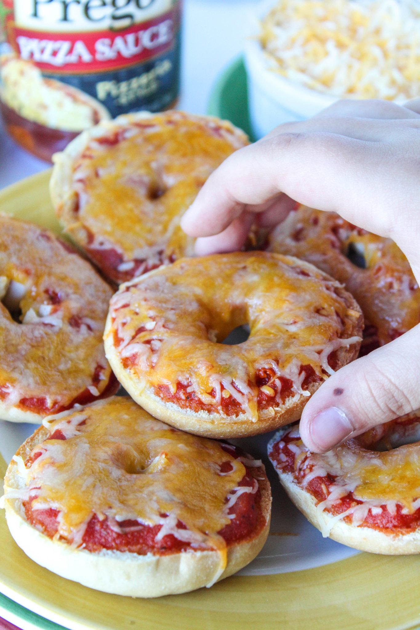 Mini Pizza Bagels | Baking You Happier