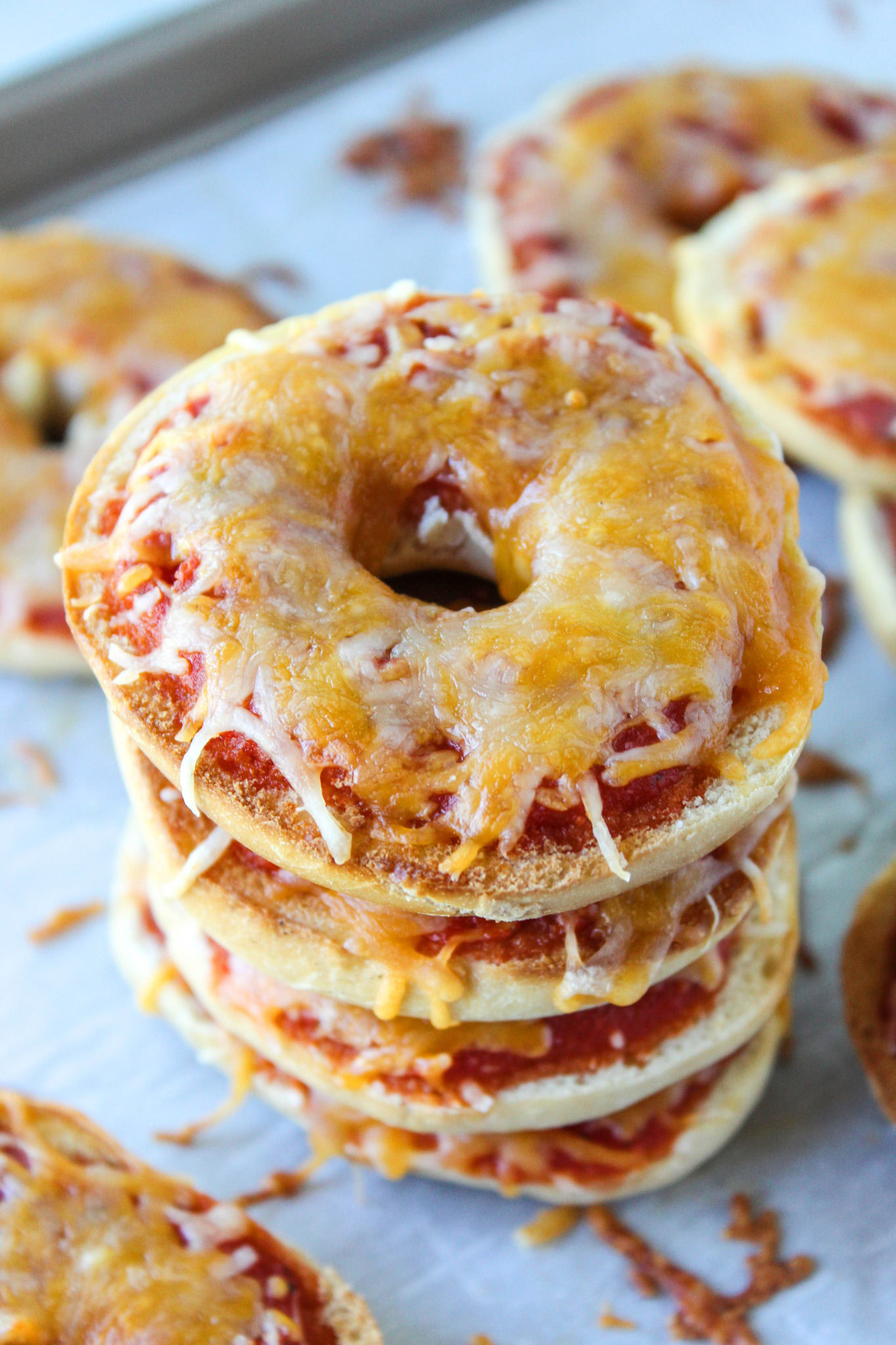 Mini Pizza Bagels - Baking You Happier