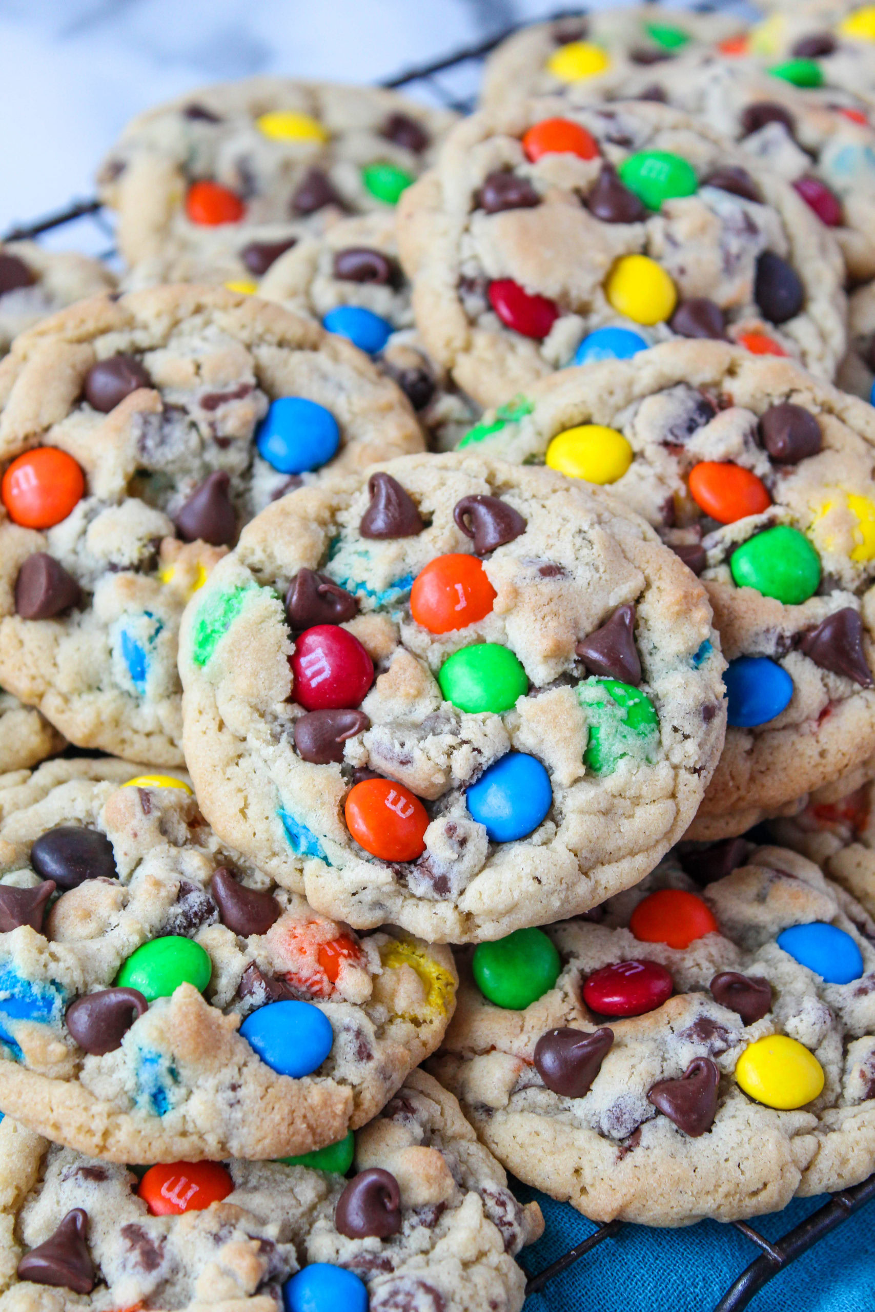 Soft & Chewy M&M Cookies | Baking You Happier