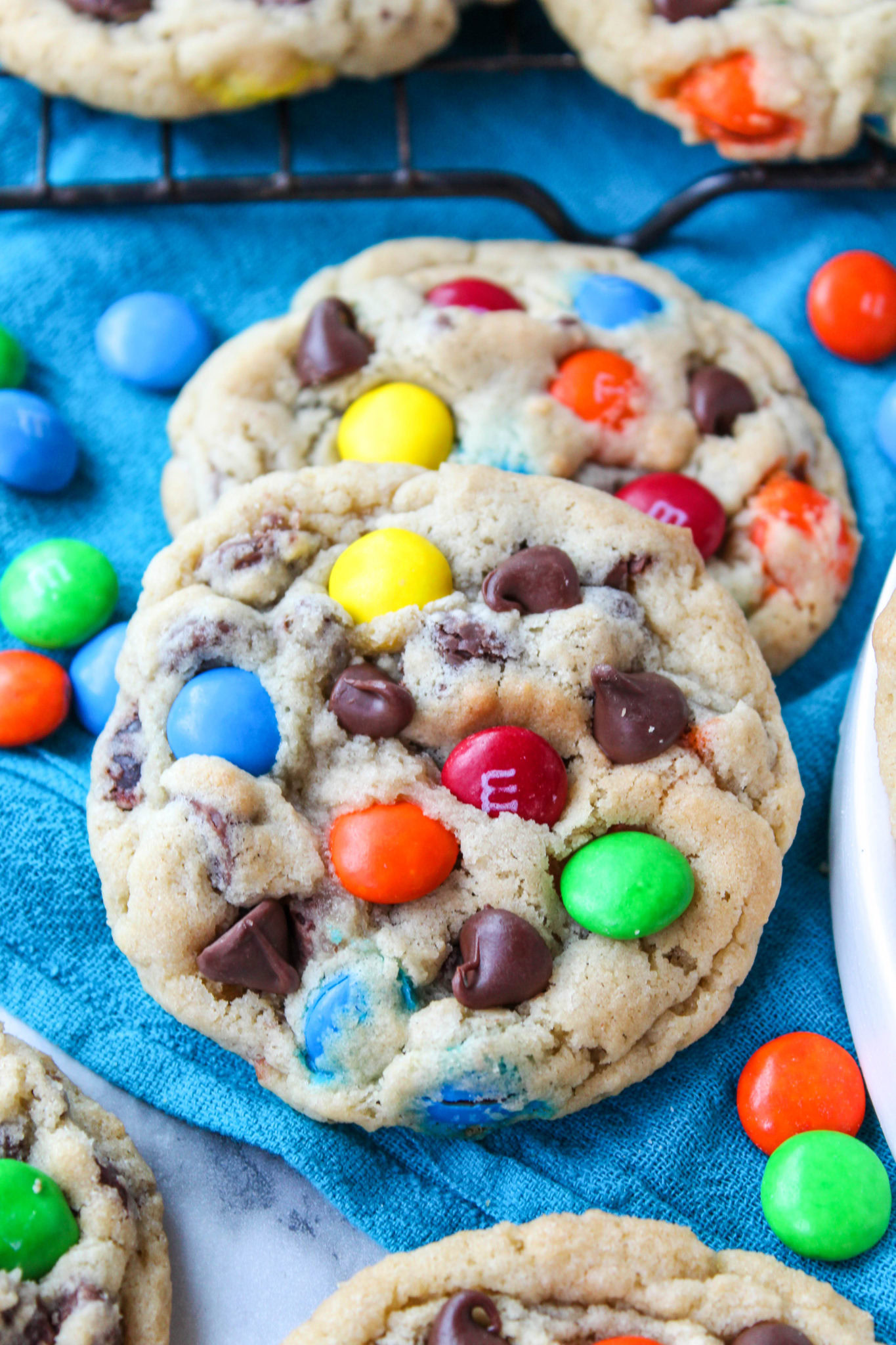 Soft & Chewy M&M Cookies - Baking You Happier