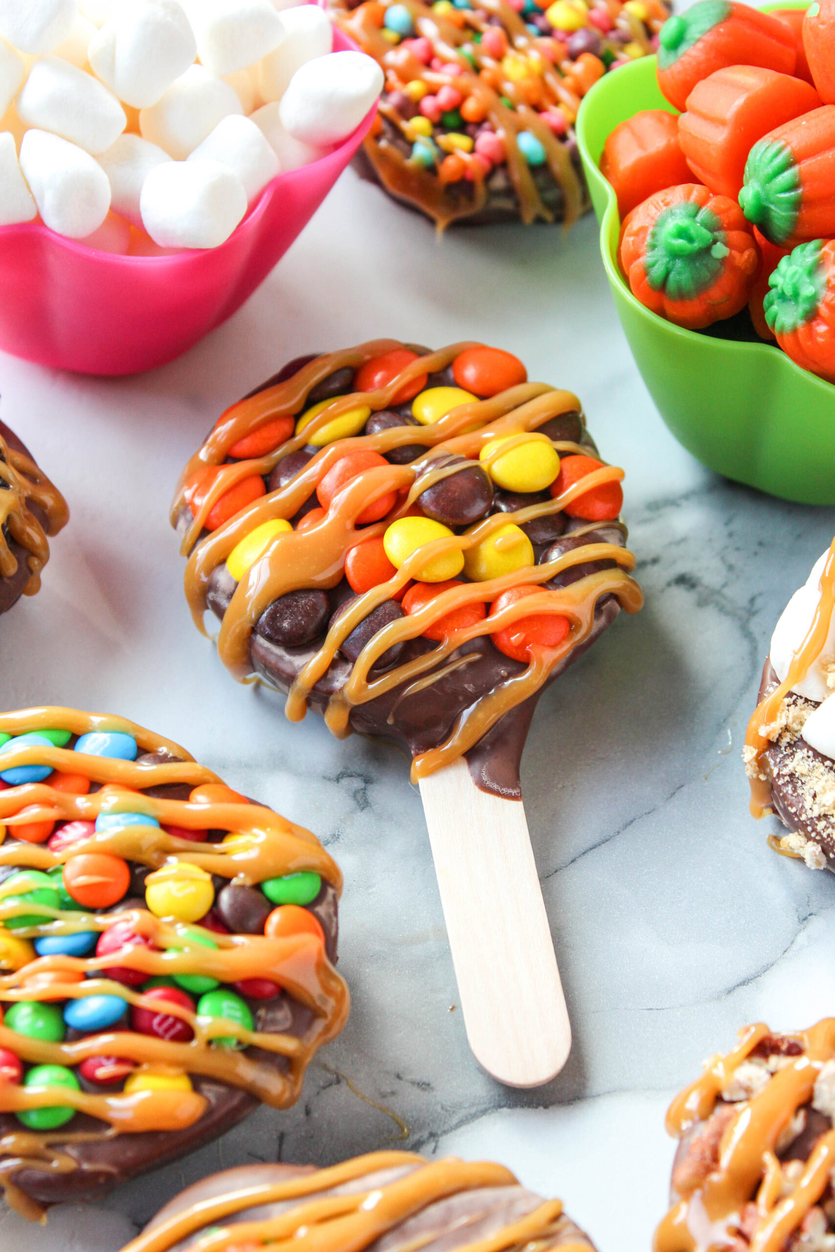 Chocolate Caramel Candied Apple Pops | Baking You Happier