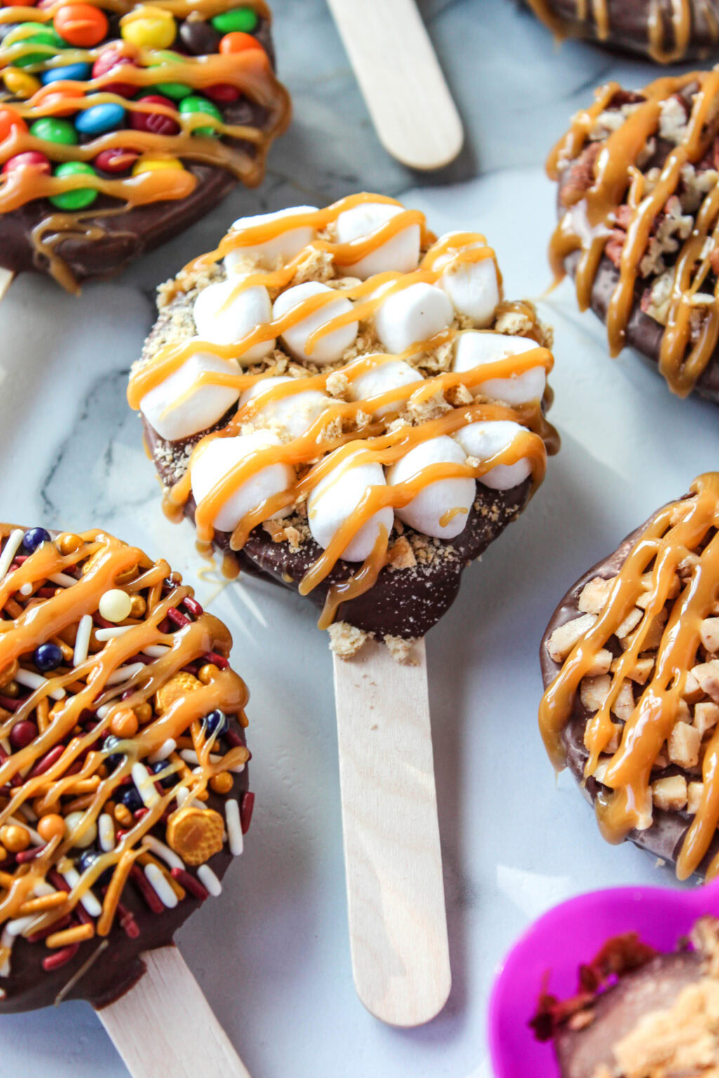 Chocolate Caramel Candied Apple Pops | Baking You Happier