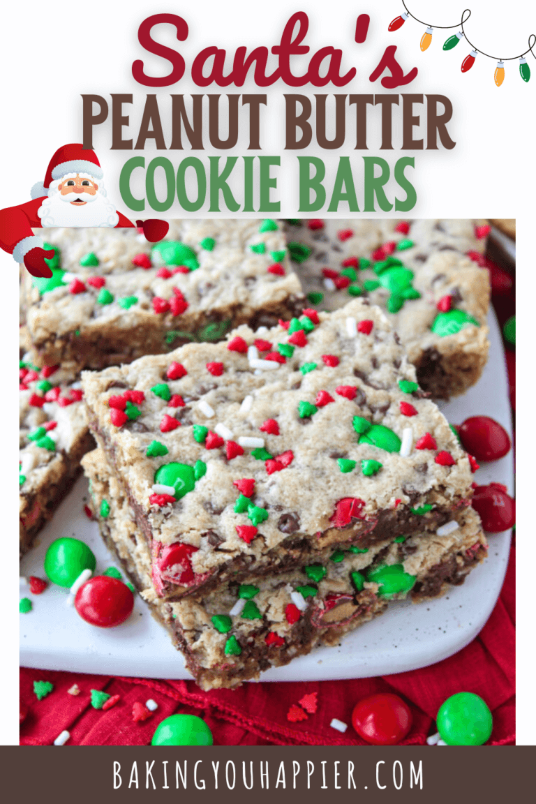 Santa’s Peanut Butter Cookie Bars - Baking You Happier