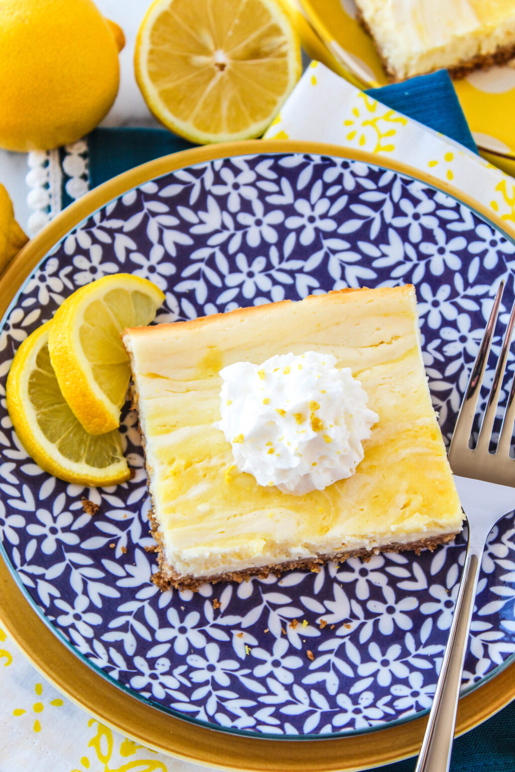 Lemon Cheesecake Bars | Baking You Happier