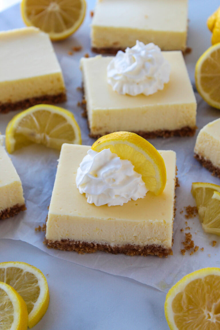 Lemon Cheesecake Bars | Baking You Happier
