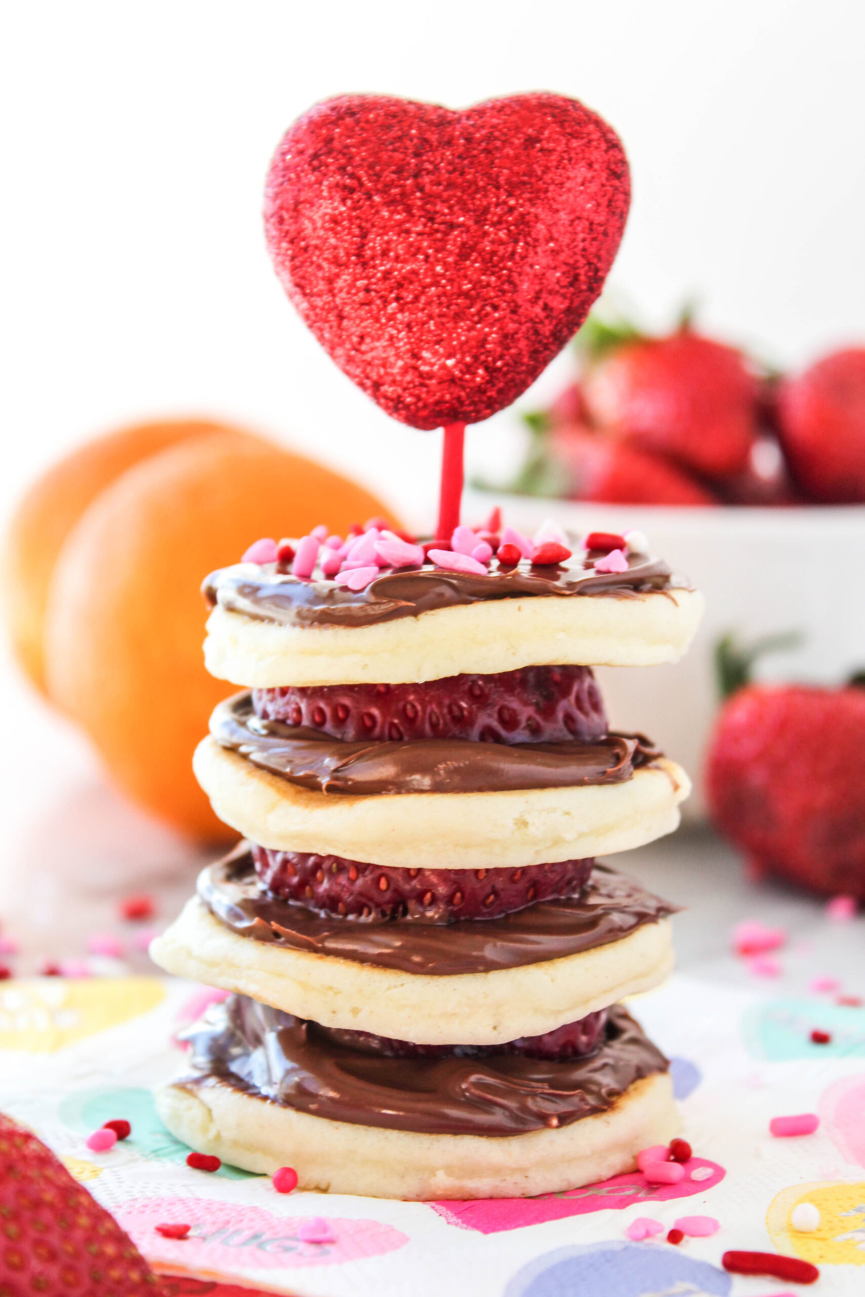 Valentine Mini-Pancake Stacks | Baking You Happier