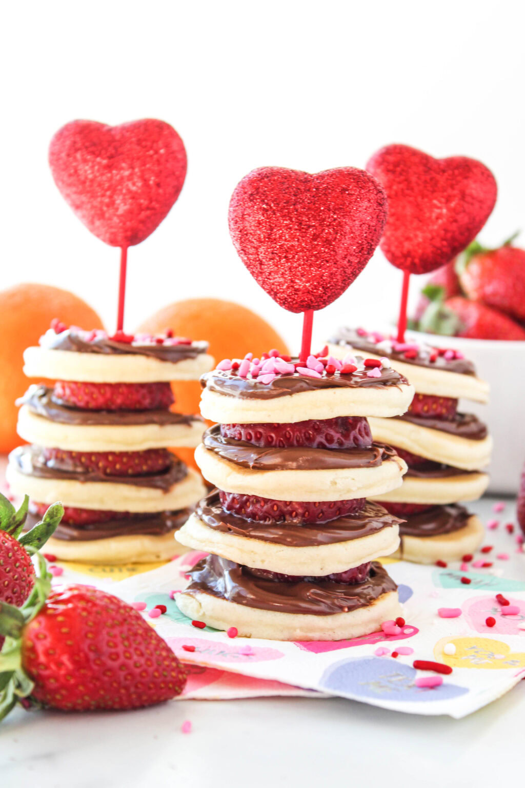 Valentine Mini-Pancake Stacks | Baking You Happier