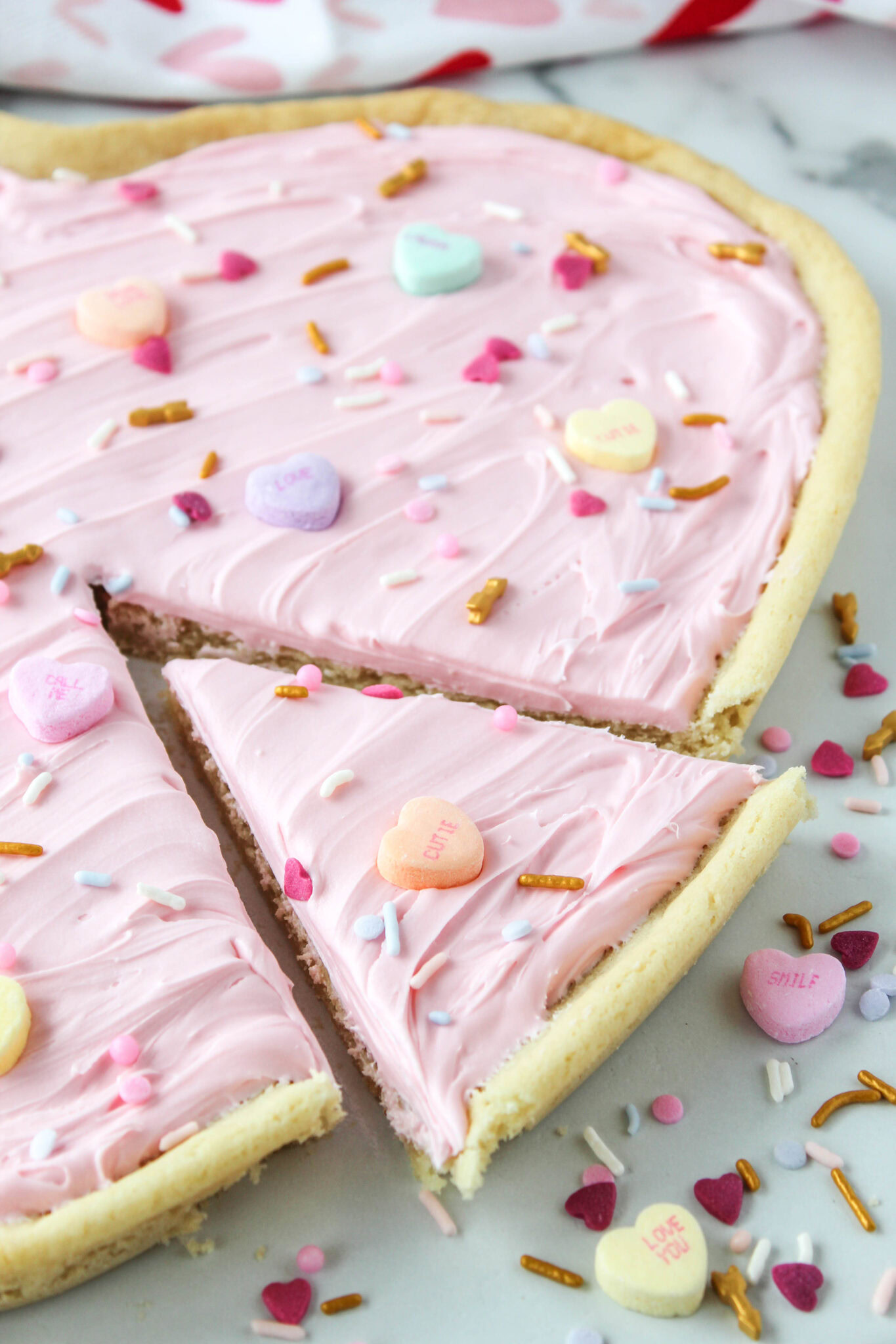 Valentine Cookie Pizza - Baking You Happier