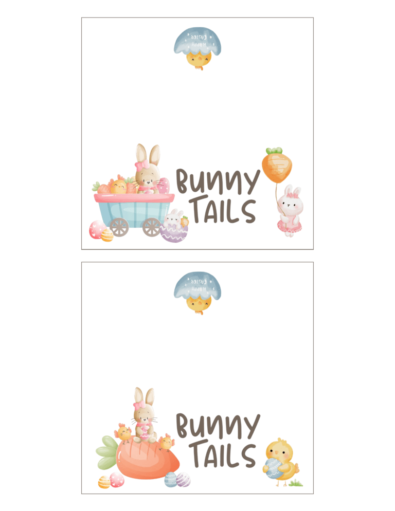 Bunny Tails Printable Treat Bag Topper - Baking You Happier