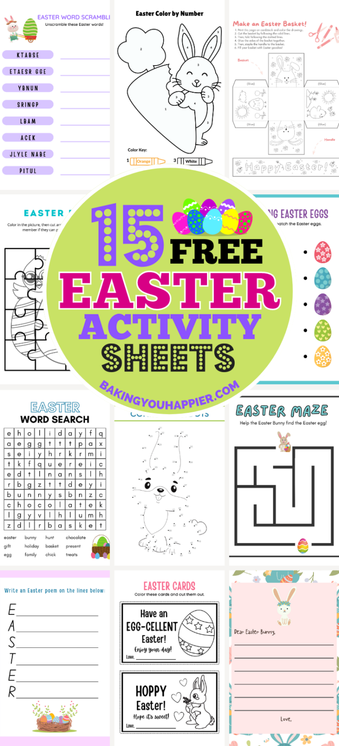 Free Printable Easter Activity Sheets - Baking You Happier
